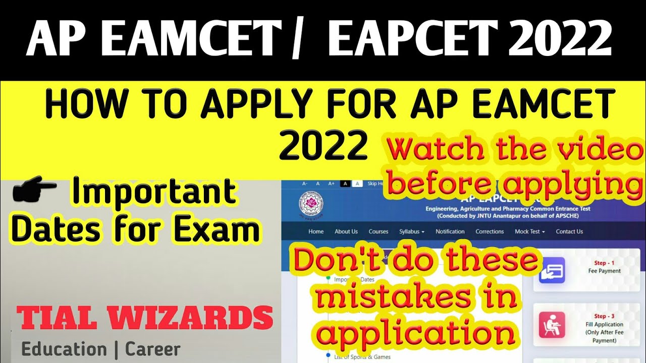 AP EAMCET 2022 Application Process Step by Step | AP EAMCET 2022 ...