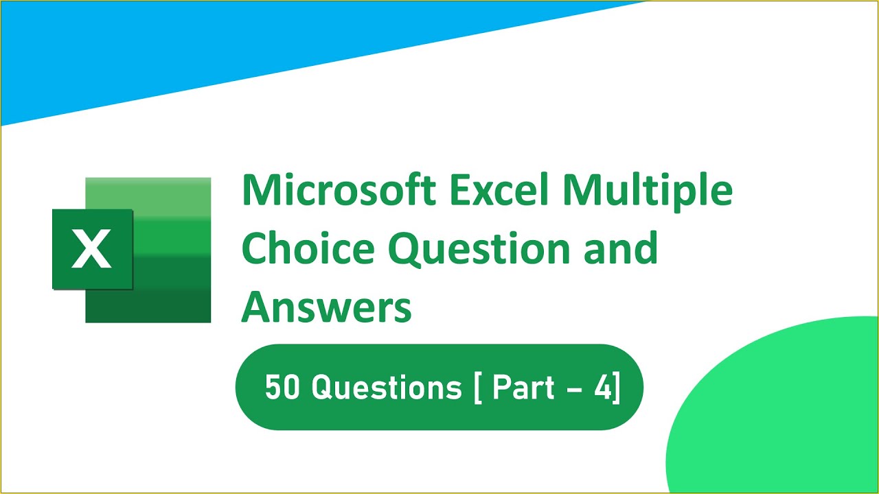 Microsoft Excel Multiple Choice Questions and Answers || Part - IV ...
