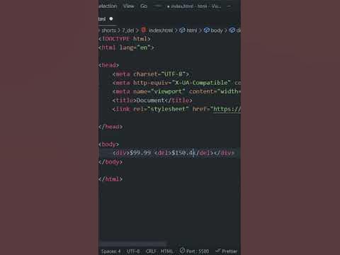 Use Del in HTML #shorts #coding - YouTube