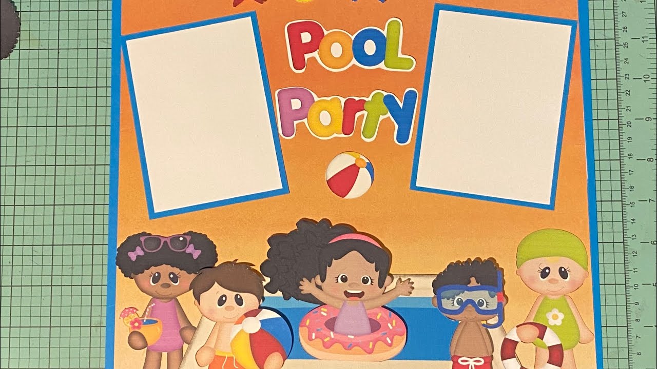 12x12 Scrapbook Summer pool party layout using Marjorieann designs ...