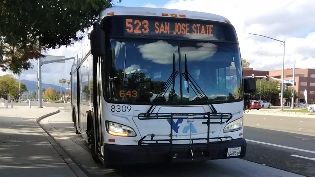 Front View: Santa Clara VTA 2018 New Flyer XDE60 #8309 on Rapid Route ...