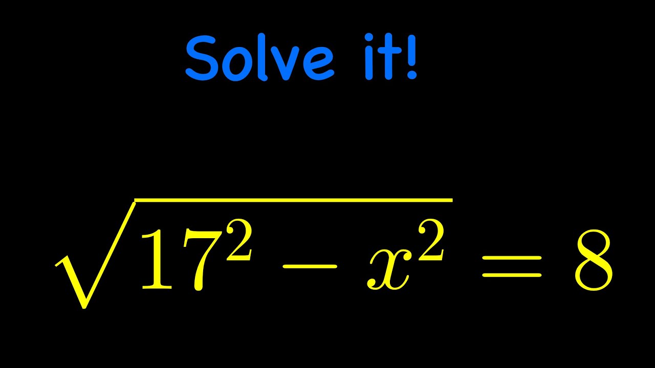 Nice square root question - YouTube