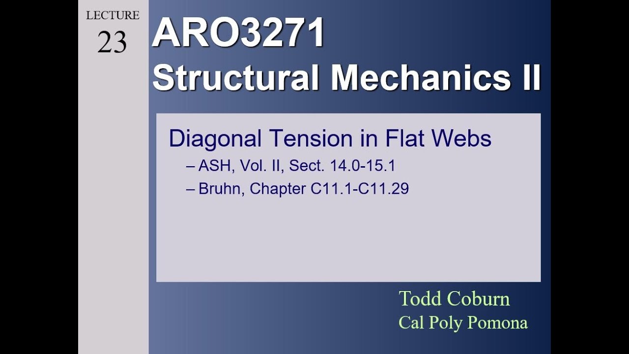Structures III: Stability - L-04 Analysis of Beams in Diagonal Tension ...