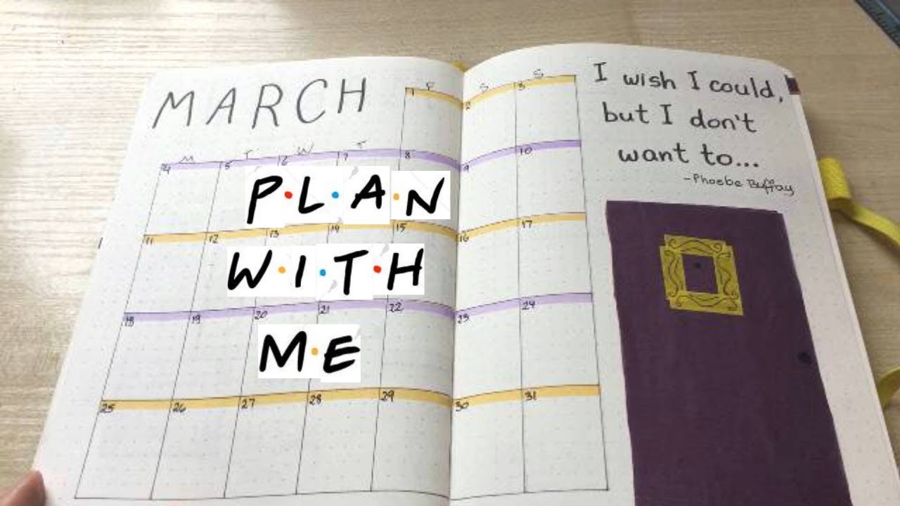 FRIENDS Theme Bullet Journal || Plan with me || March 2019 - YouTube