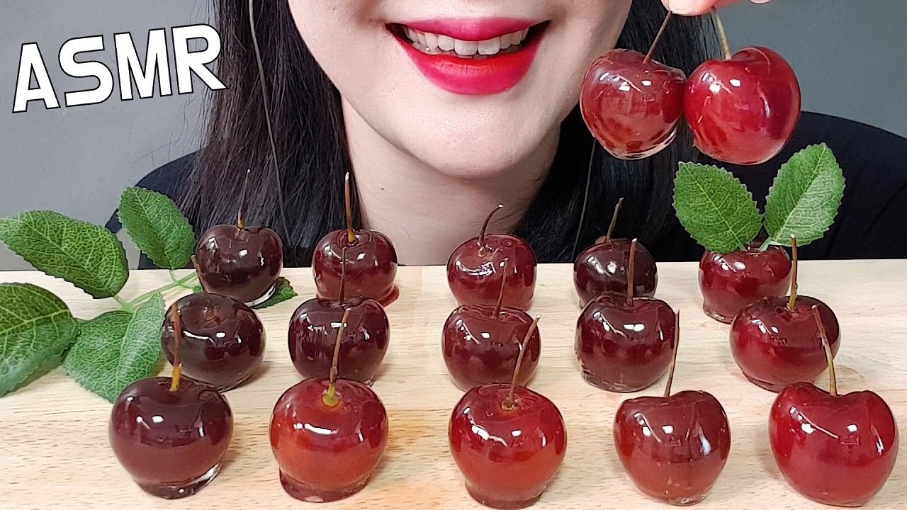 ASMRㅣCHERRY CANDY TANGHURUㅣ🍒체리탕후루 리얼사운드 먹방 - YouTube