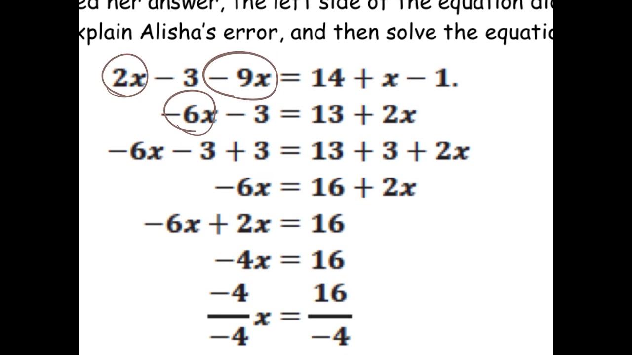 Algebraic Equations Review #5 - YouTube