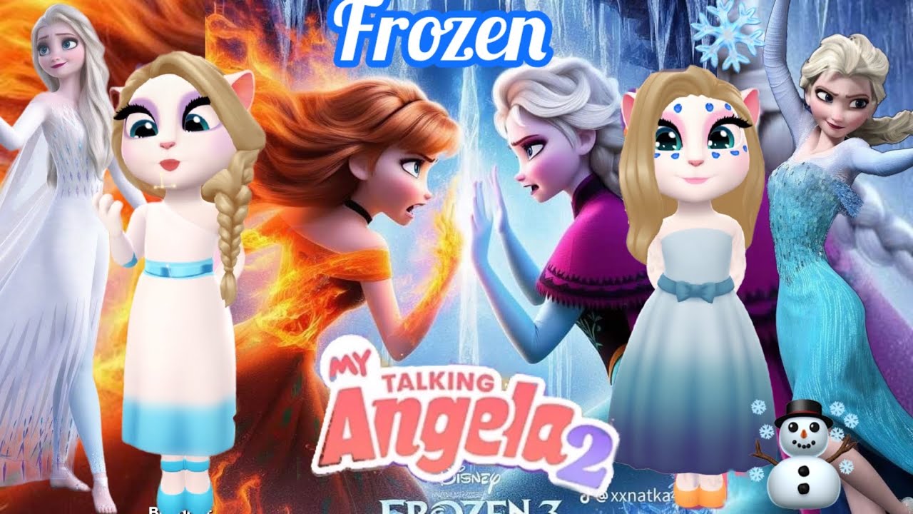 My talking Angela2 makeover | Elsa Frozen 🥶 🌈 VS Angela 💖 | Bew cosplay ...