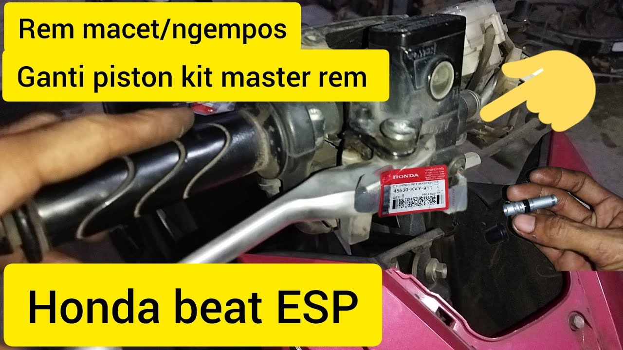 REM MACET,NGEMPOS,GANTI PISTON KIT MASTER REM HONDA BEAT ESP - YouTube