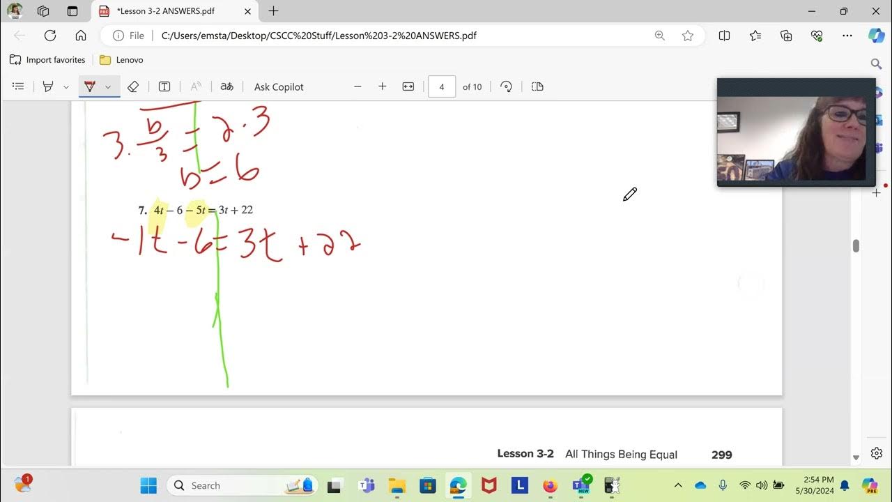 Lesson 3-2 Class Work Video - YouTube