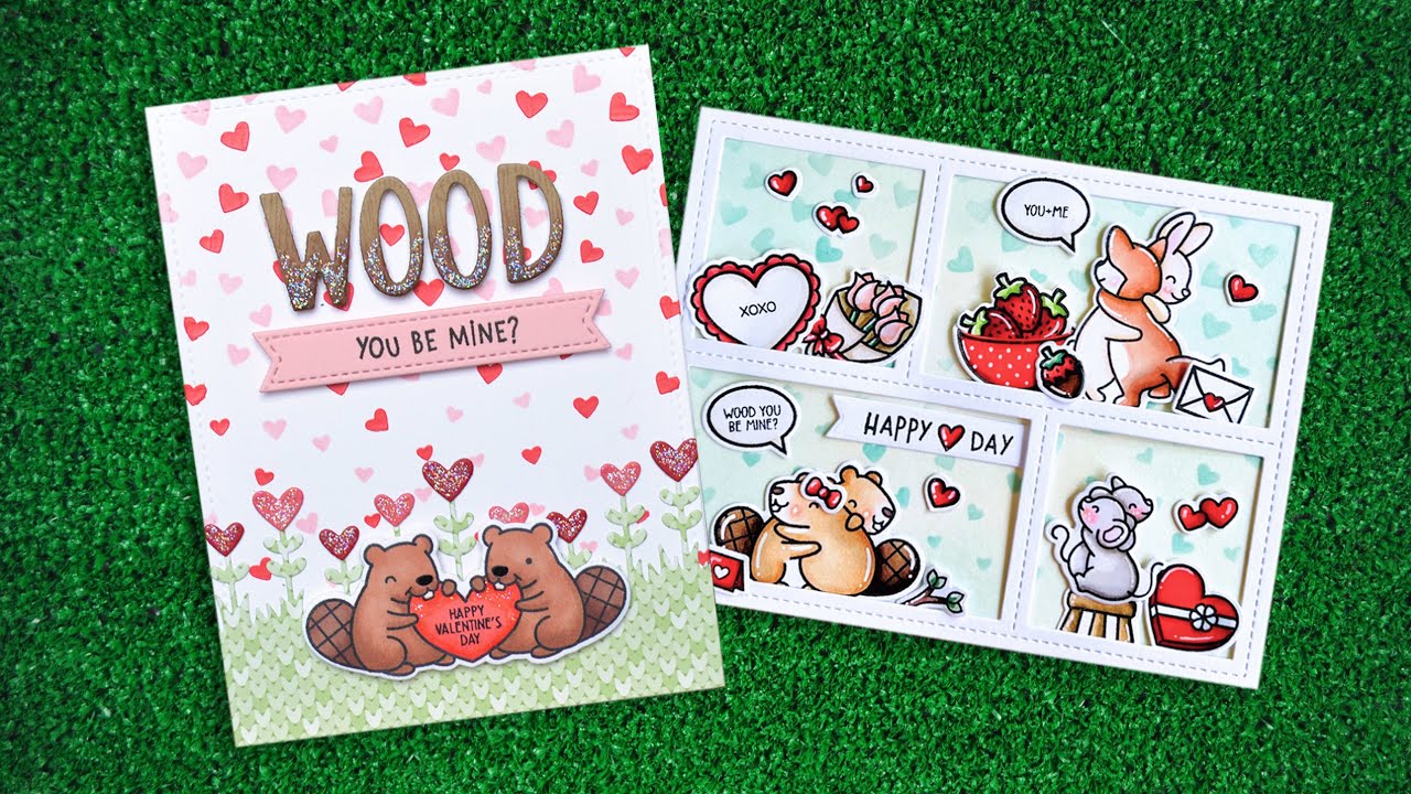 Intro to Falling Hearts Stencils + 2 cards from start to finish - YouTube