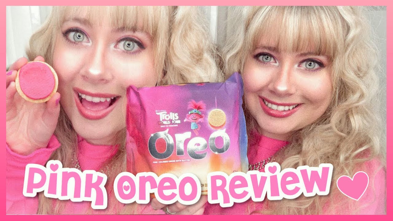 TROLLS WORLD TOUR OREO COOKIES REVIEW: PINK COLORED CREME WITH GLITTER ...