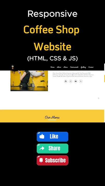 Responsive Coffee Shop WebSite Design Using HTML, CSS and JavaScript, Step By Step. - YouTube