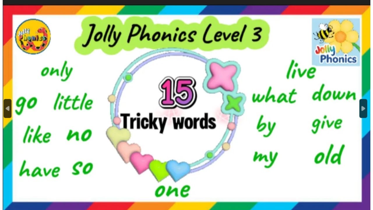 Tricky words||Sight words|| Jolly phonics level 3 - YouTube