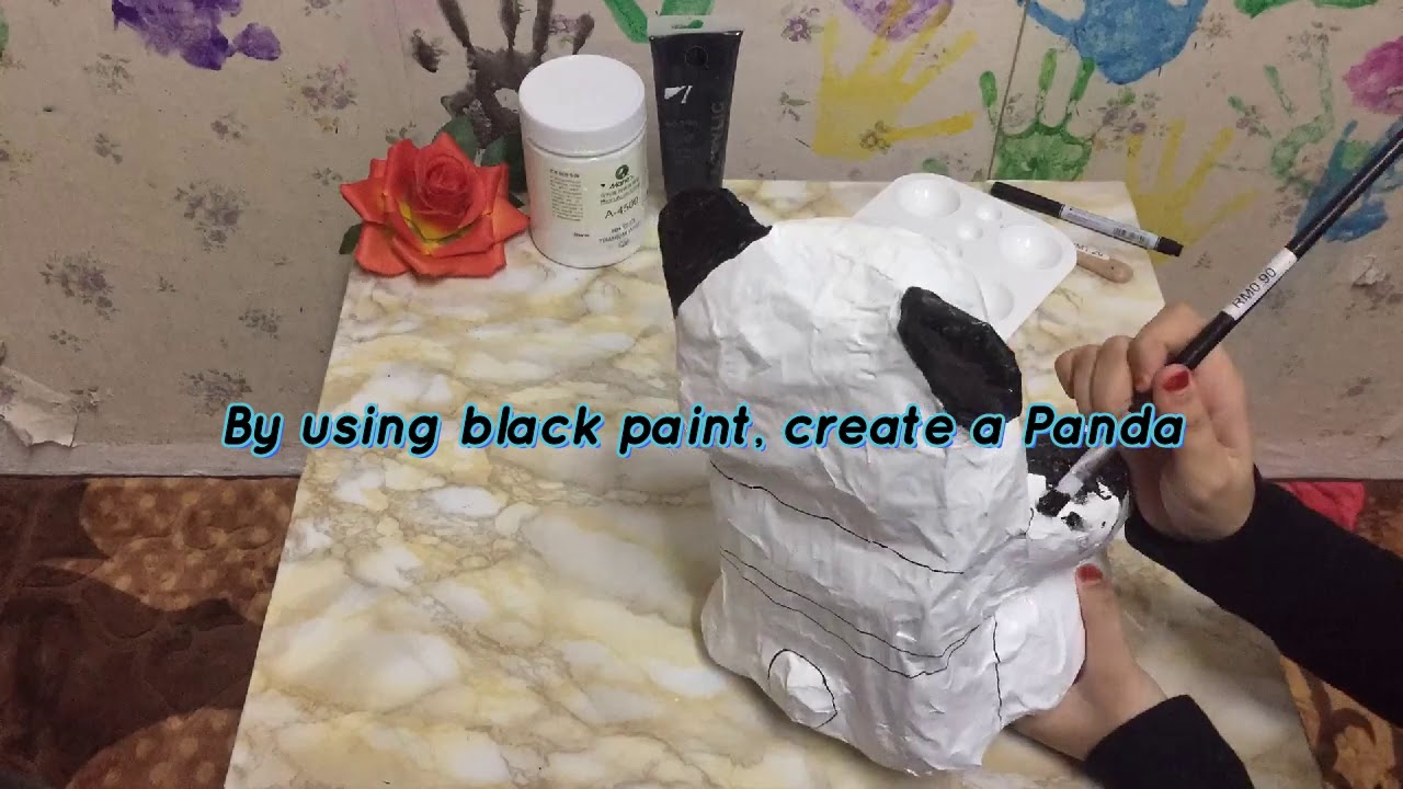 Paper Mache Craft "PANDA" - YouTube