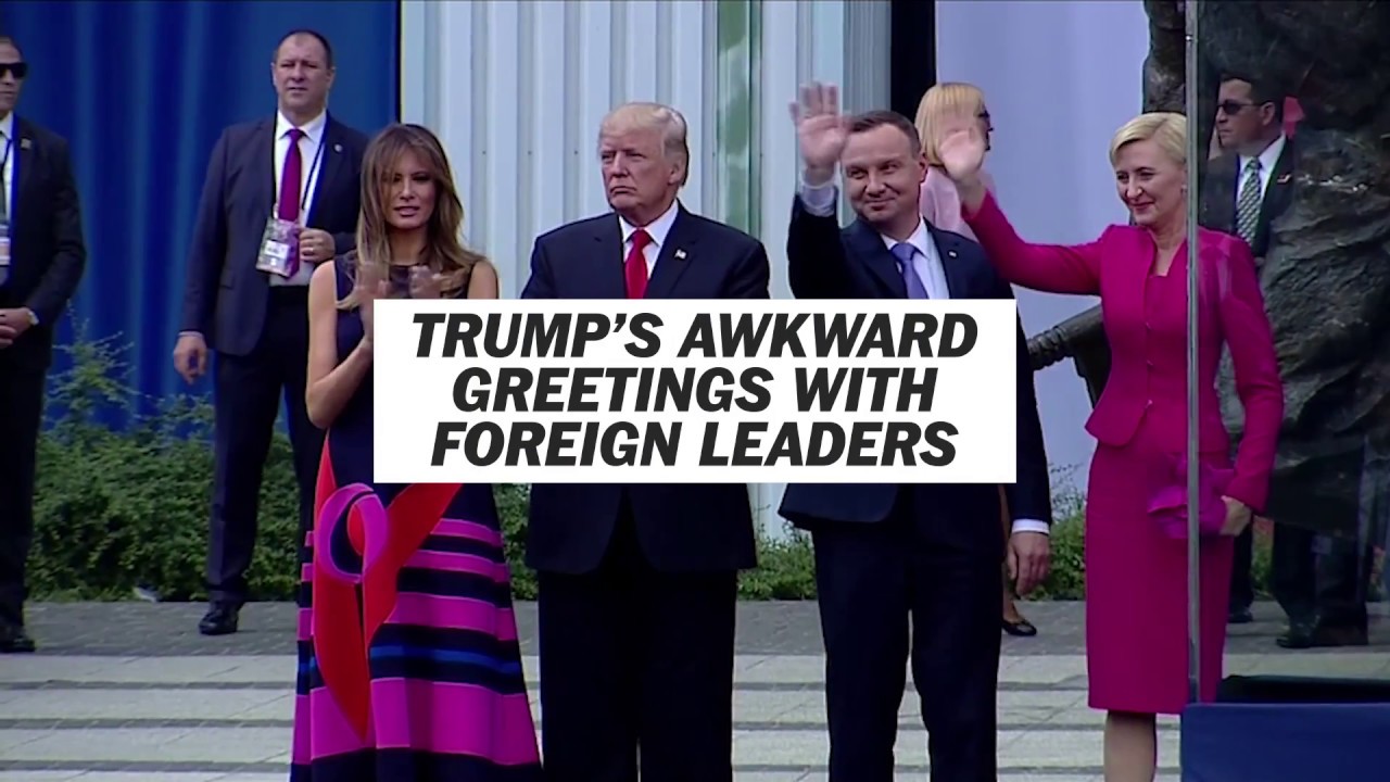 Trump's awkward greetings with foreign leaders - YouTube