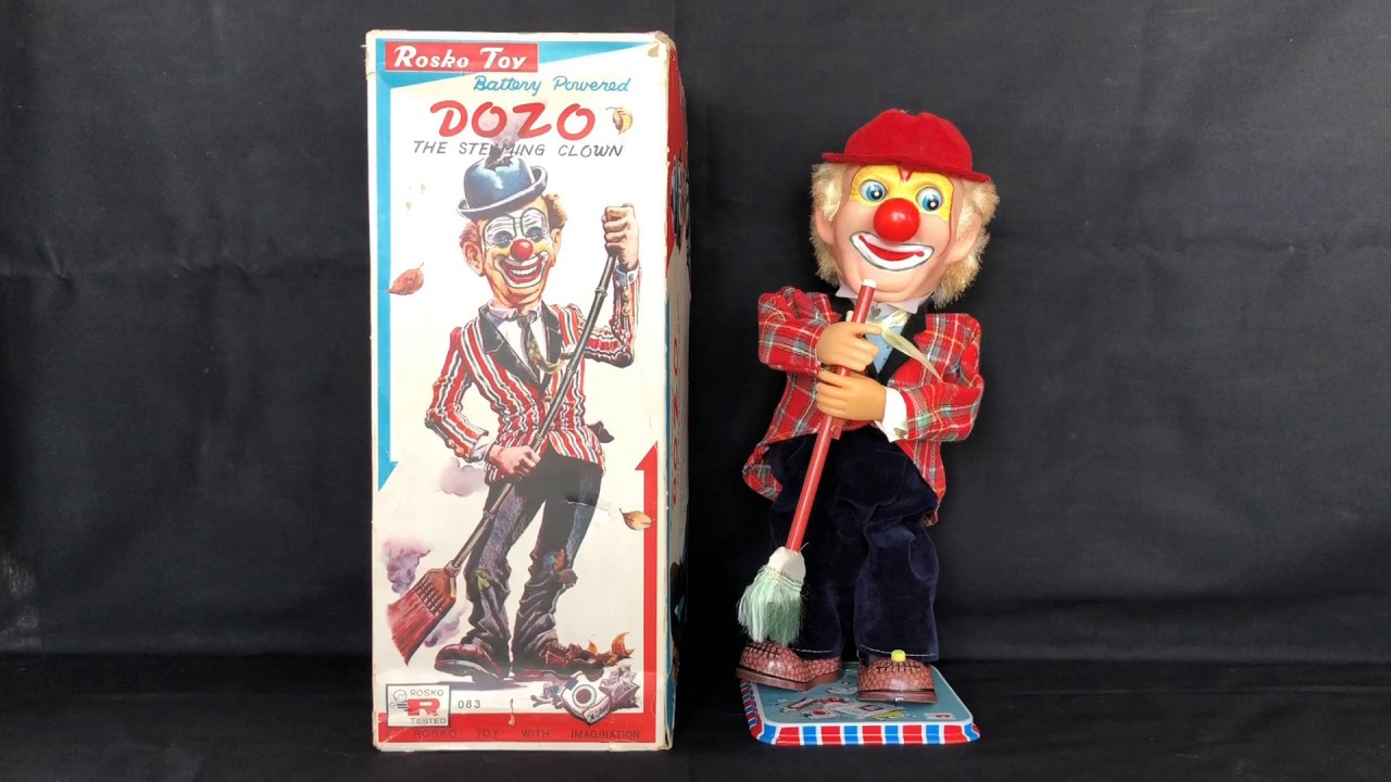 Dozo - the Steaming Clown, Japan Tin Toy Smoking Battery Operated, T-N ...