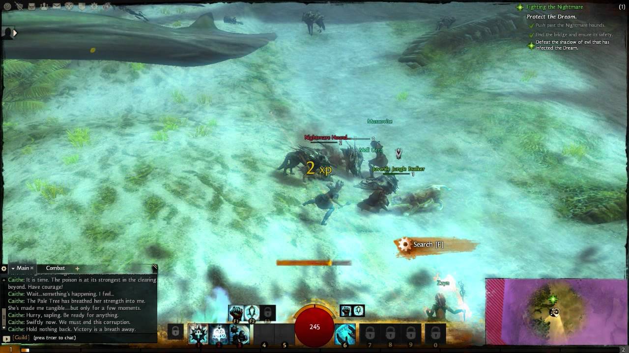 Guild Wars 2 - Sylvari Guardian - Beginning Act Gameplay - YouTube