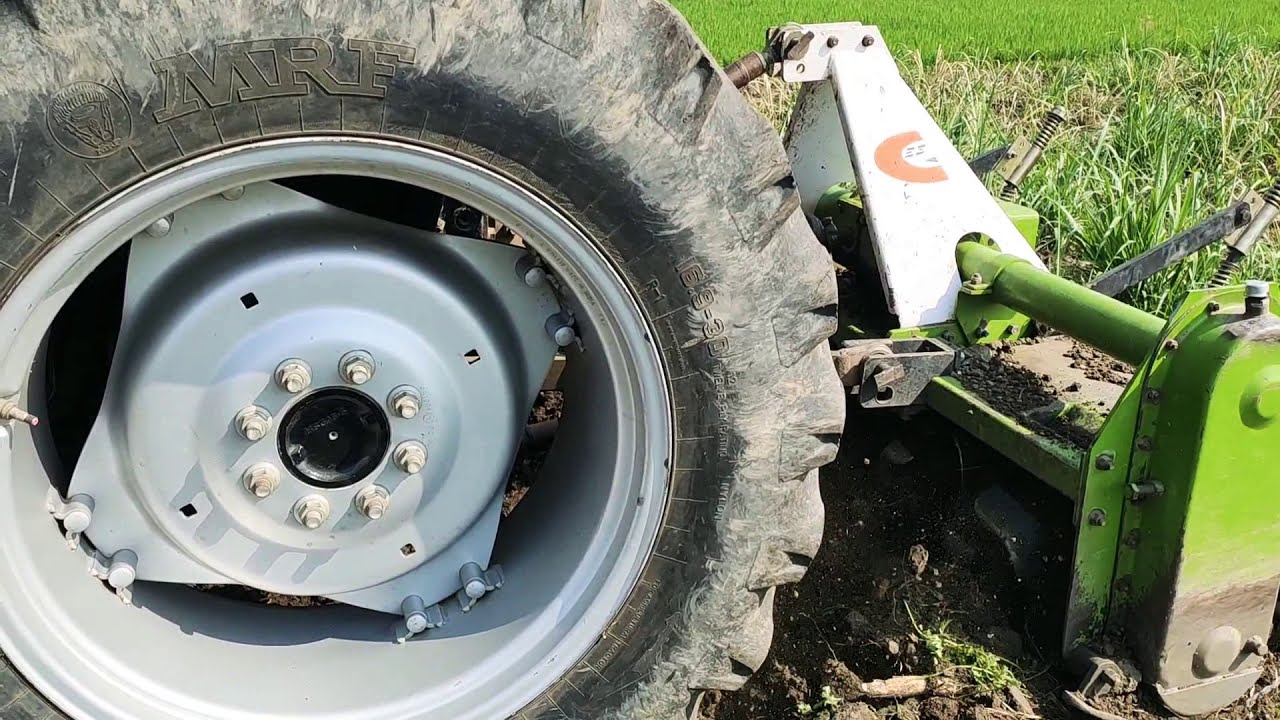 Deutz fahr 70hp with gomathi rotavator 42 blade - YouTube