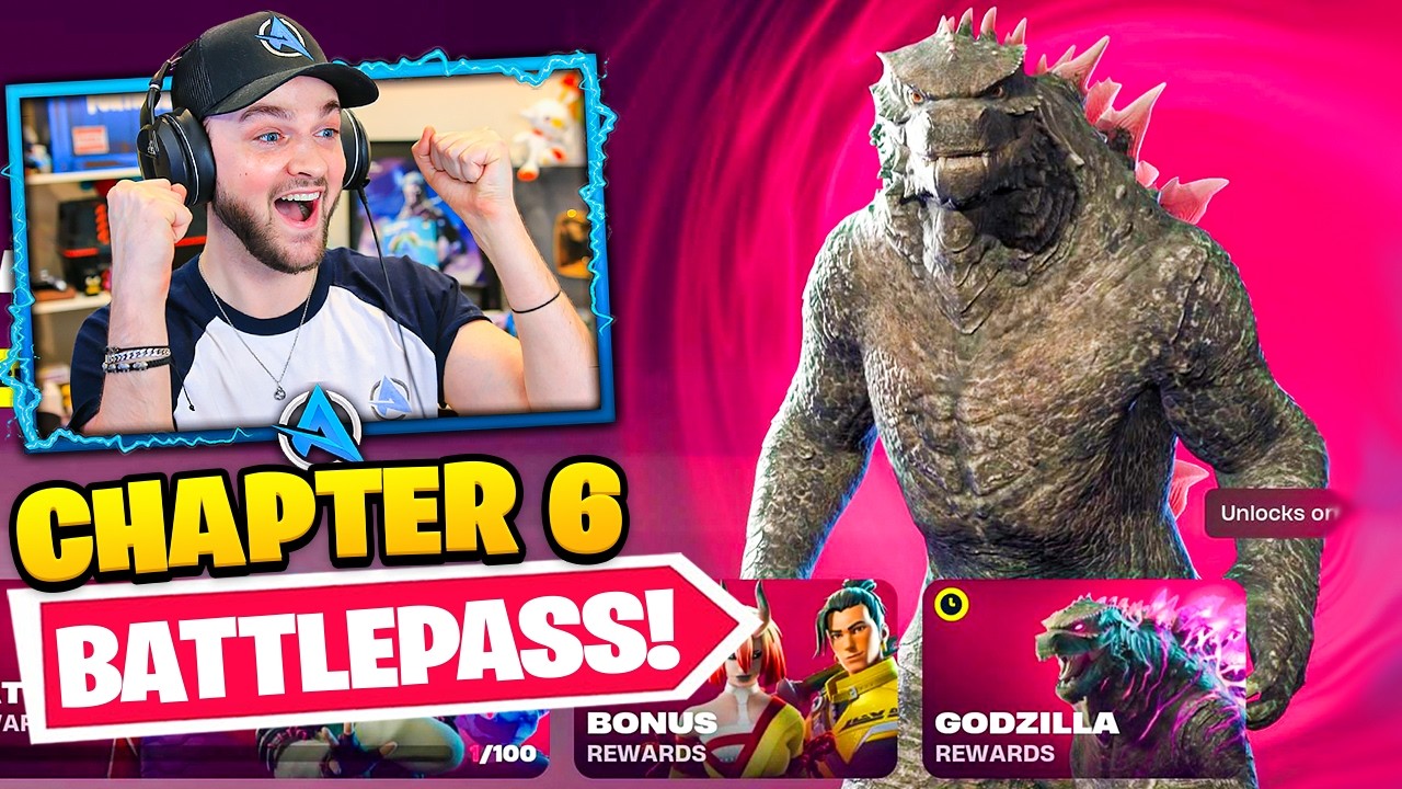 *NEW* Fortnite CHAPTER 6 Battle Pass! (GODZILLA) - YouTube