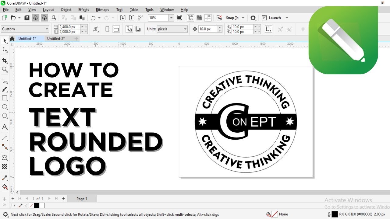 Create a ROUNDED Text Logo in CorelDraw in Minutes! (@graphicsfact ...