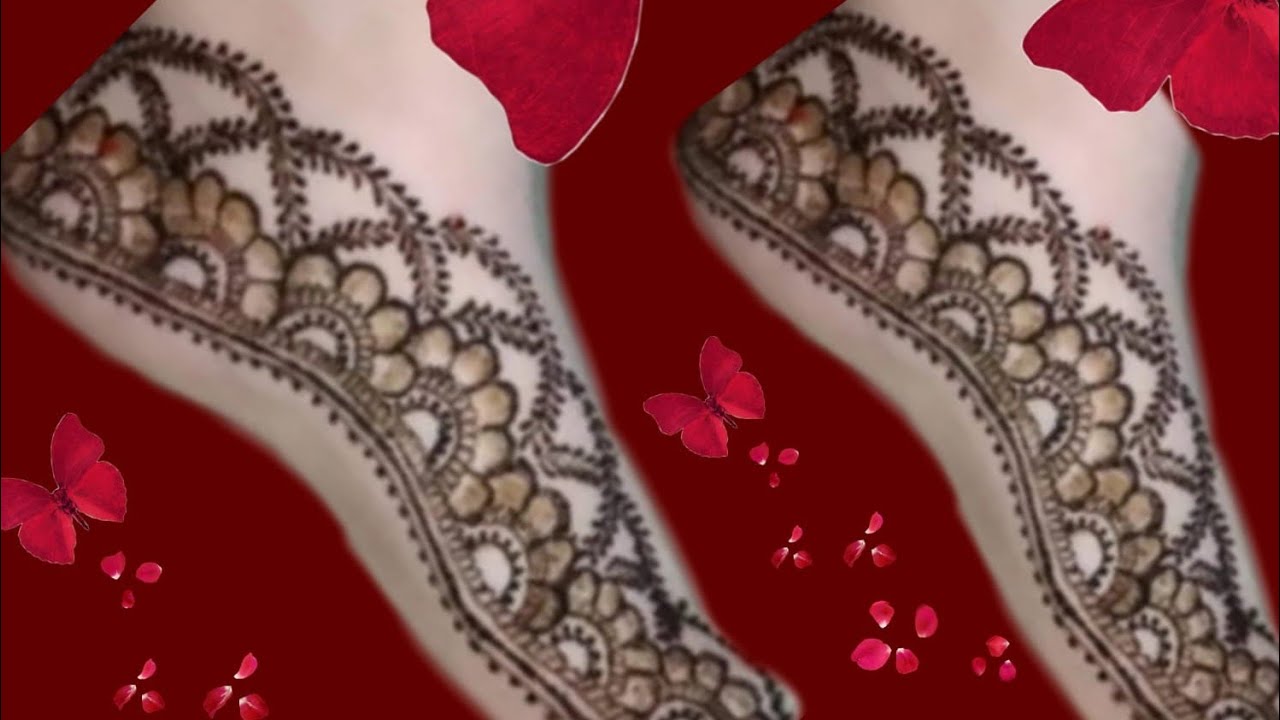 Beautiful One Side Feet Mehndi Design / Leg Mehndi Design / Side Leg ...