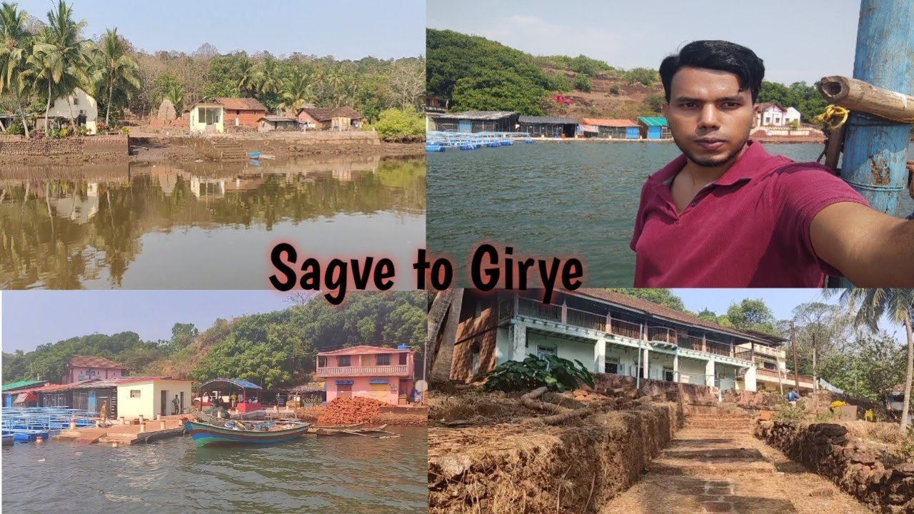 Sagve to Girye via (Anpur , Tirlot) Ferry Boat konkan | Girye village ...