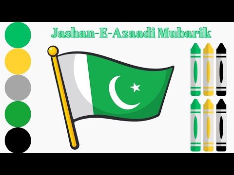 How To Draw Pakistan Flag Step By Step | Pakistan Flag Drawing Easy ...