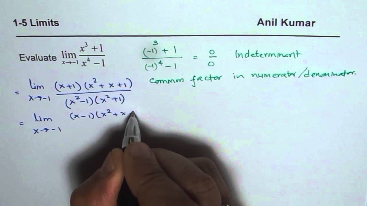 Limit of Rational Function by Factoring Cubes and Quartic Forms - YouTube