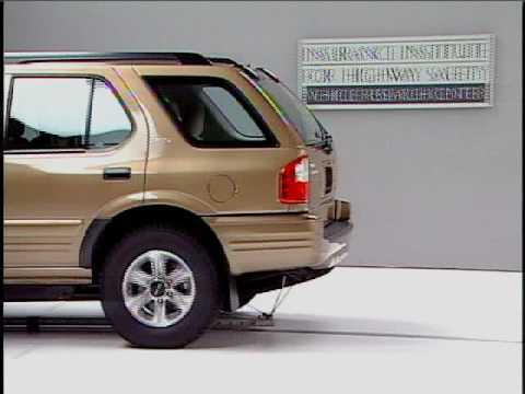 Crash Test 2001 Isuzu Rodeo ( 5 M.P.H) Rear into Flat Barrier IIHS ...
