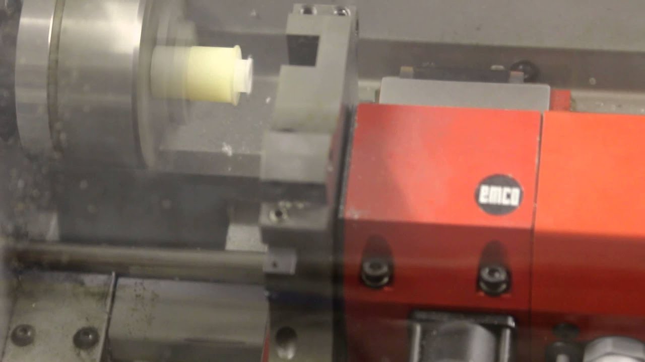 Emco PC TURN 55 start up tool change and run - YouTube