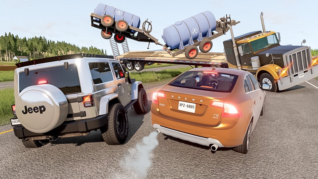 Realistic Car and Truck Crashes #5 | BeamNG Drive - YouTube