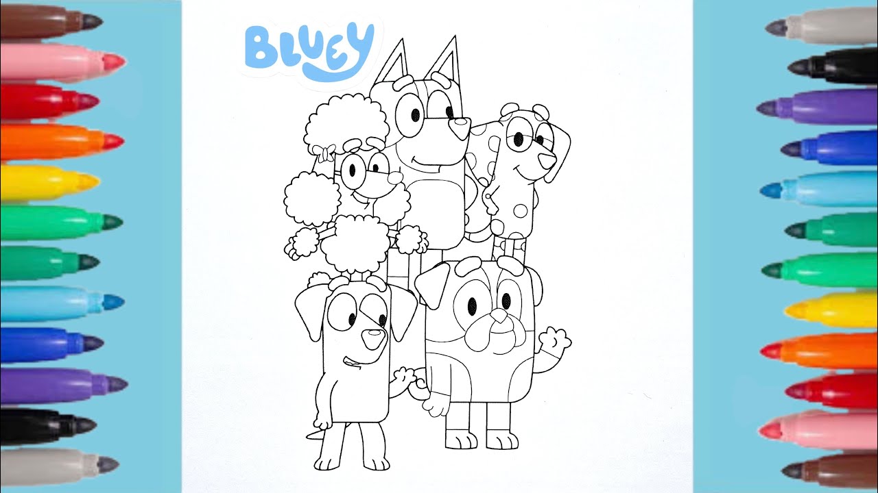Bluey with Friends Coloring | Bluey - YouTube