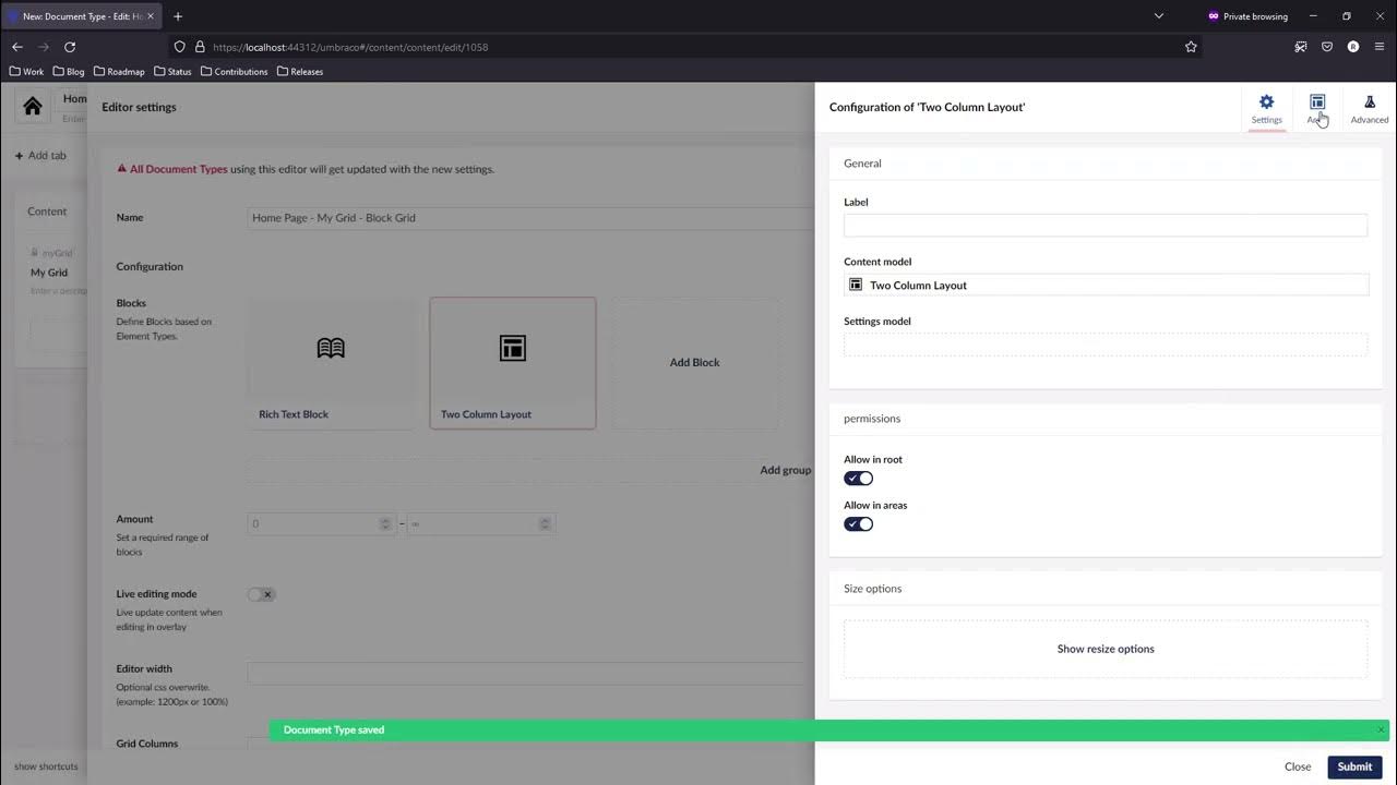 03 Adding Layout Area Umbraco Deep Dive Block Grid Editor Part 1 Youtube