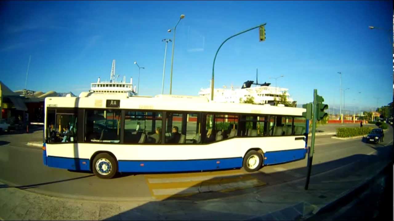 Corfu - shuttle bus from port to center - YouTube