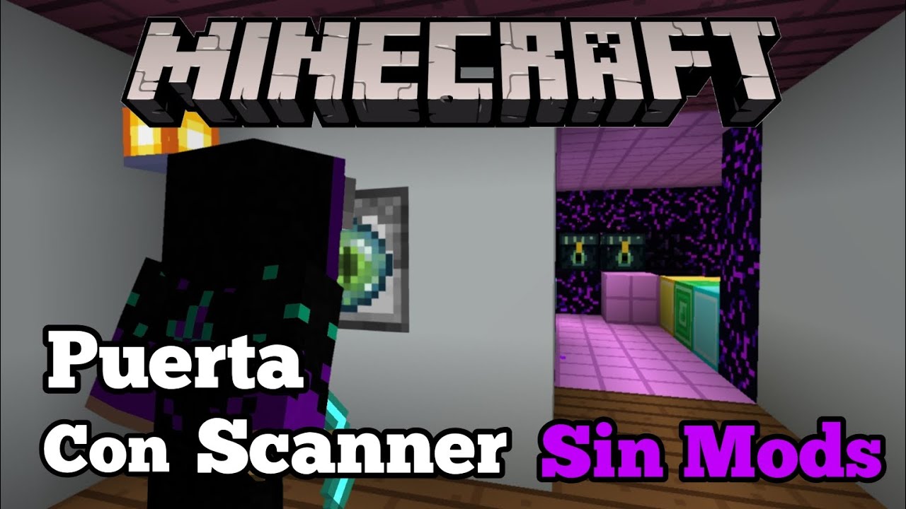 PUERTA CON SCANNER PARA MINECRAFT PE SIN MODS - YouTube
