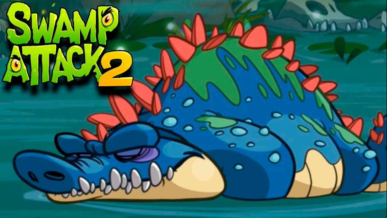 Первый Босс Ленивый крокодил Swamp Attack 2 прохождение - YouTube