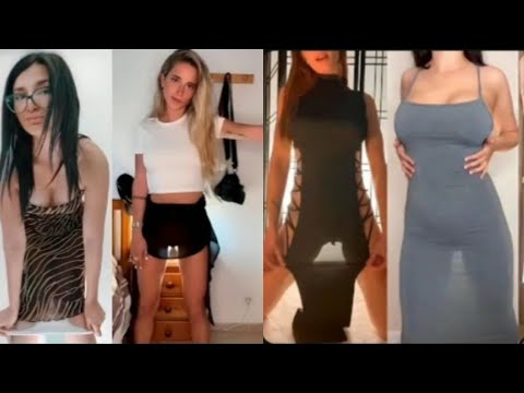 😱Desafio de vestido transparente😱[4K] Meninas sem roupa íntima #4