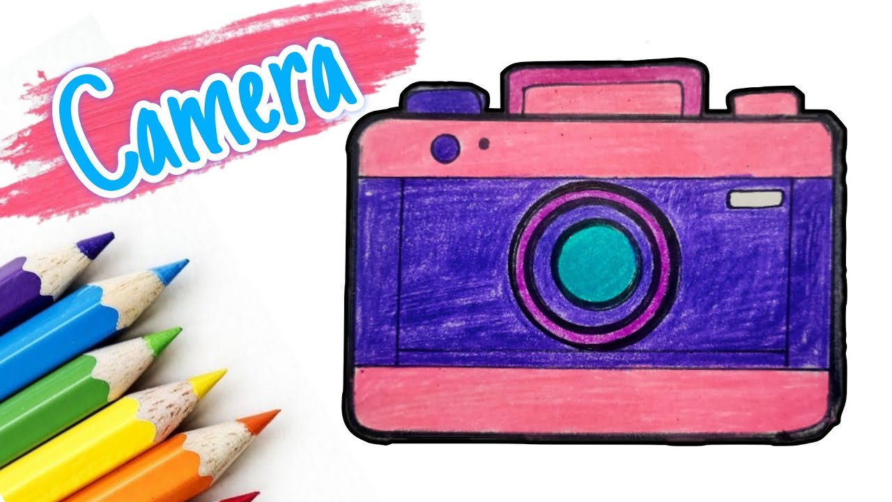 How To Draw A Camera 📷 Easily With Pencil Colours | Kid's Art Hub ...