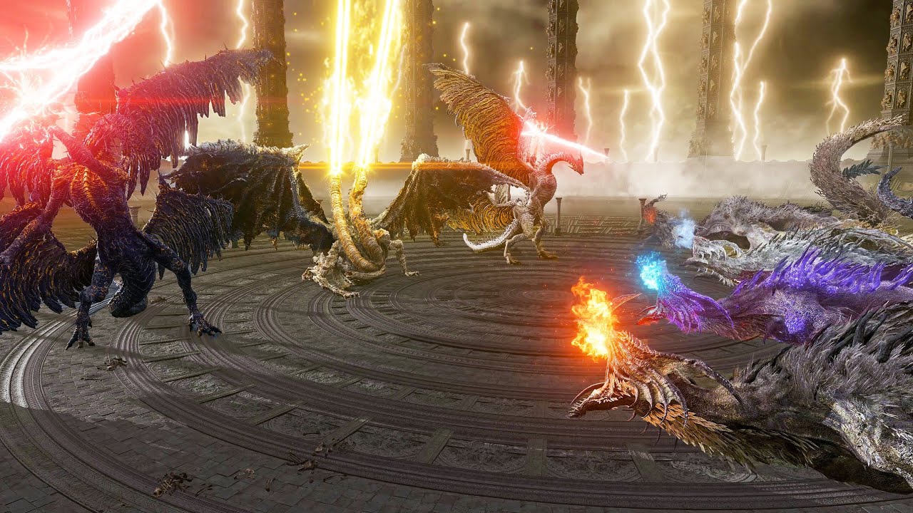Ancient Dragons VS Modern Dragons Team Battle - Elden Ring - YouTube