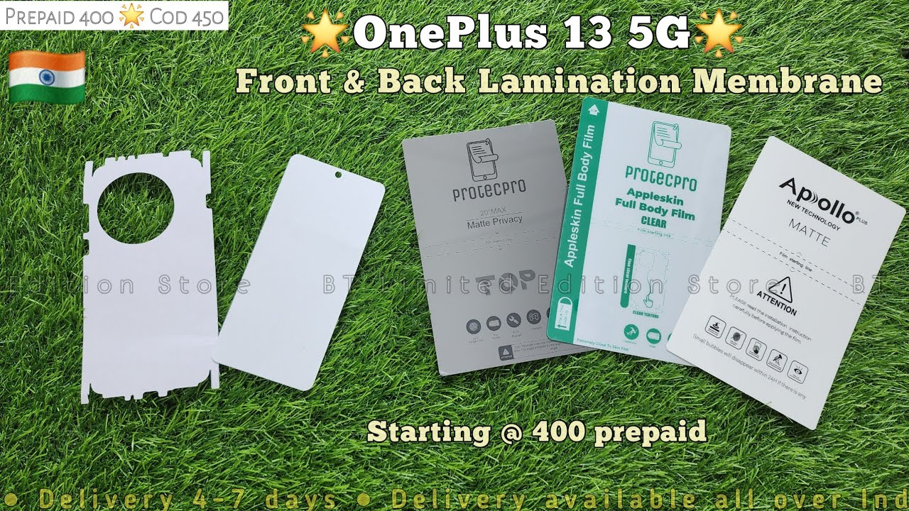 OnePlus 13 5G Back Lamination ! OnePlus 13 5G Front & Back Lamination ...