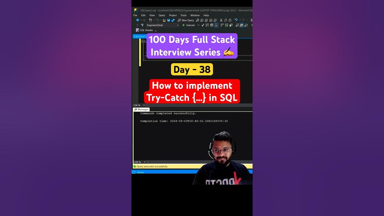 Day38 How To Implement Try Catch In Sql Sqlserver Coding Programming Youtube