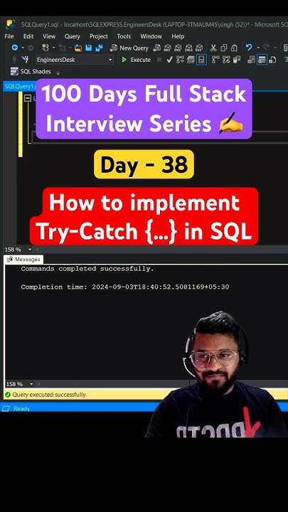 Day38 How To Implement Try Catch In Sql Sqlserver Coding Programming Youtube