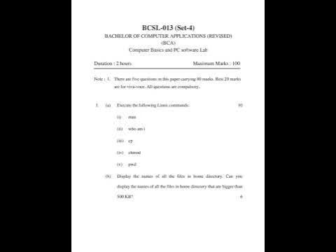BCSL - 013 (Set 4 ) June 2023 Question Paper - YouTube