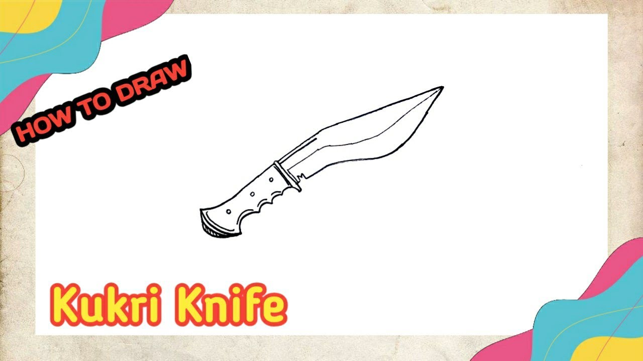 How to Draw Kukri Knife - YouTube