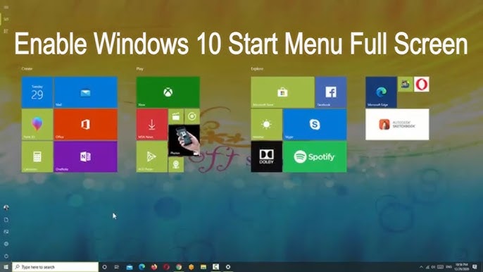 Windows 10 Full Screen Start Menu Youtube