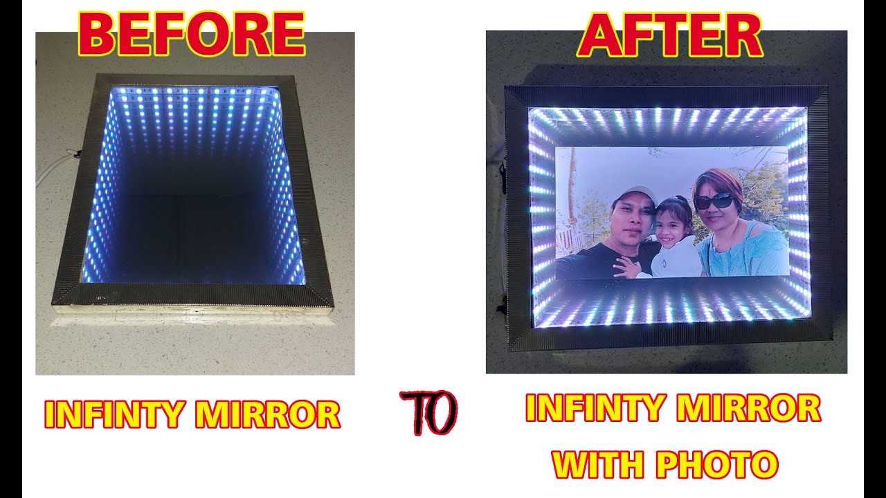 Infinity mirror to infinity mirror with photo - YouTube
