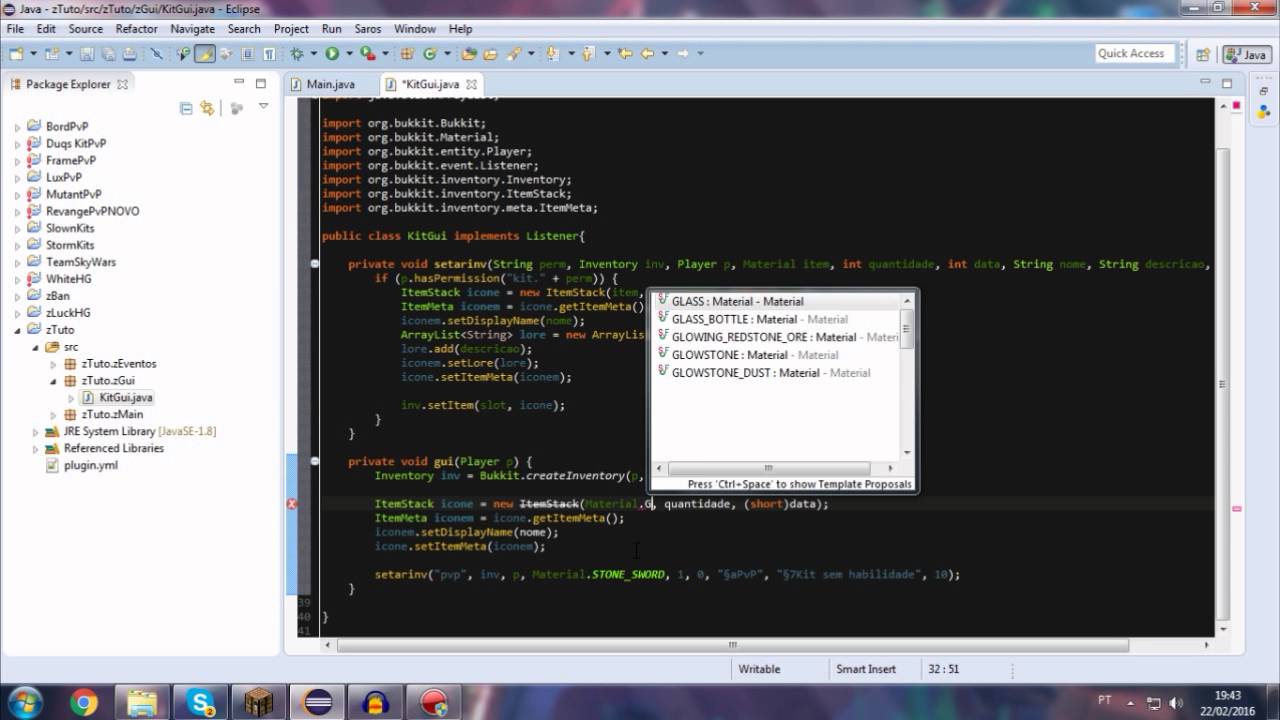 Tutorial: Como criar plugin de KitPvP - #2 Menu de Kits - YouTube