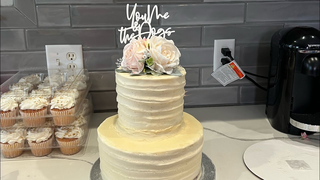 Two tired wedding cake - YouTube