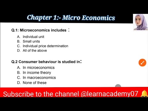 MCQ questions of Introduction to Microeconomics | Micro Economics ...