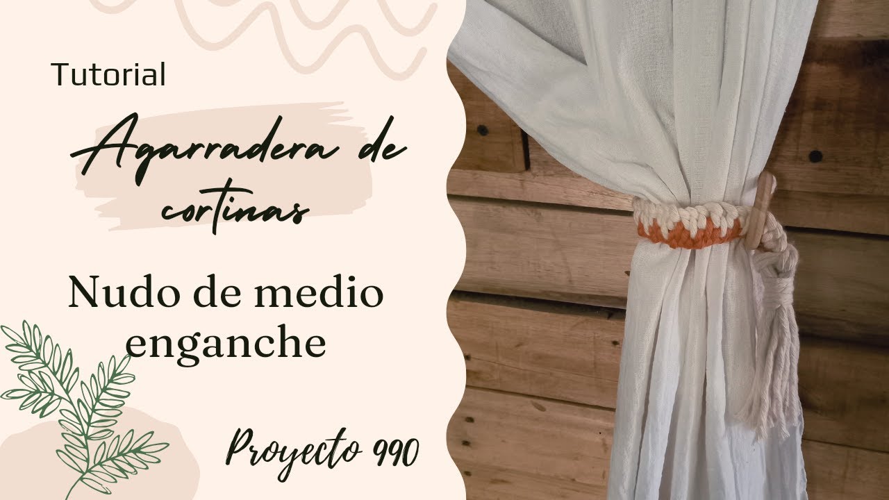 TUTORIAL MACRAME Agarradera de cortinas con 2 colores - YouTube